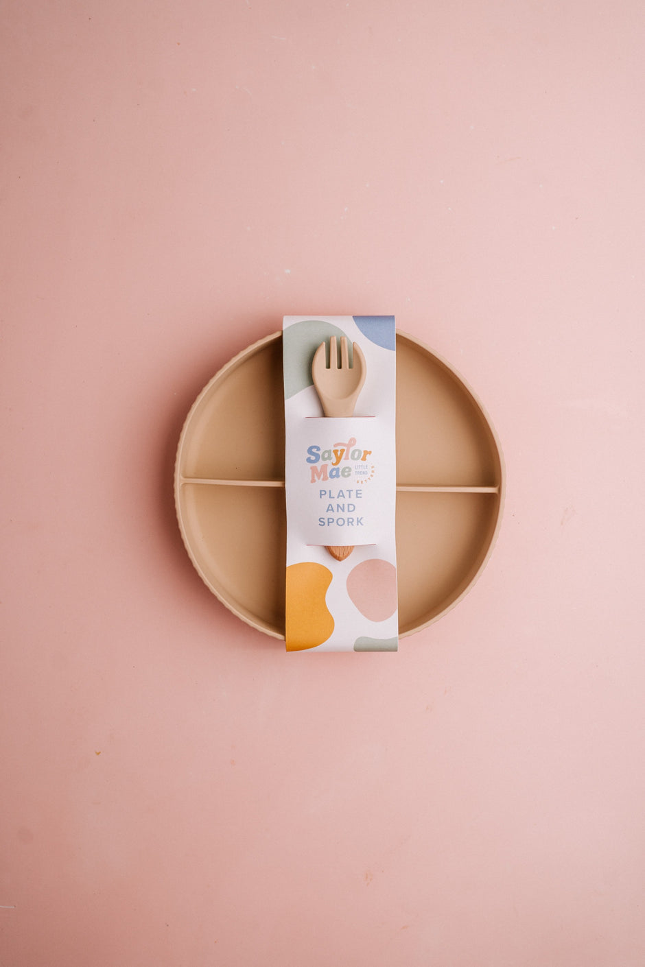 Silicone Baby Plate and Spork | Ribbed Suction Baby Plate with Spork